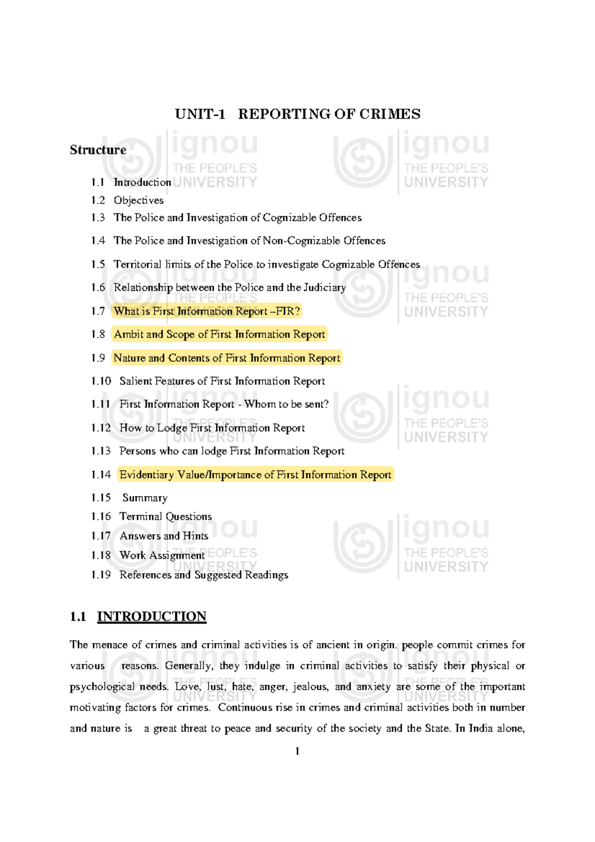 First Information Report - people commit crimes for various reasons ...