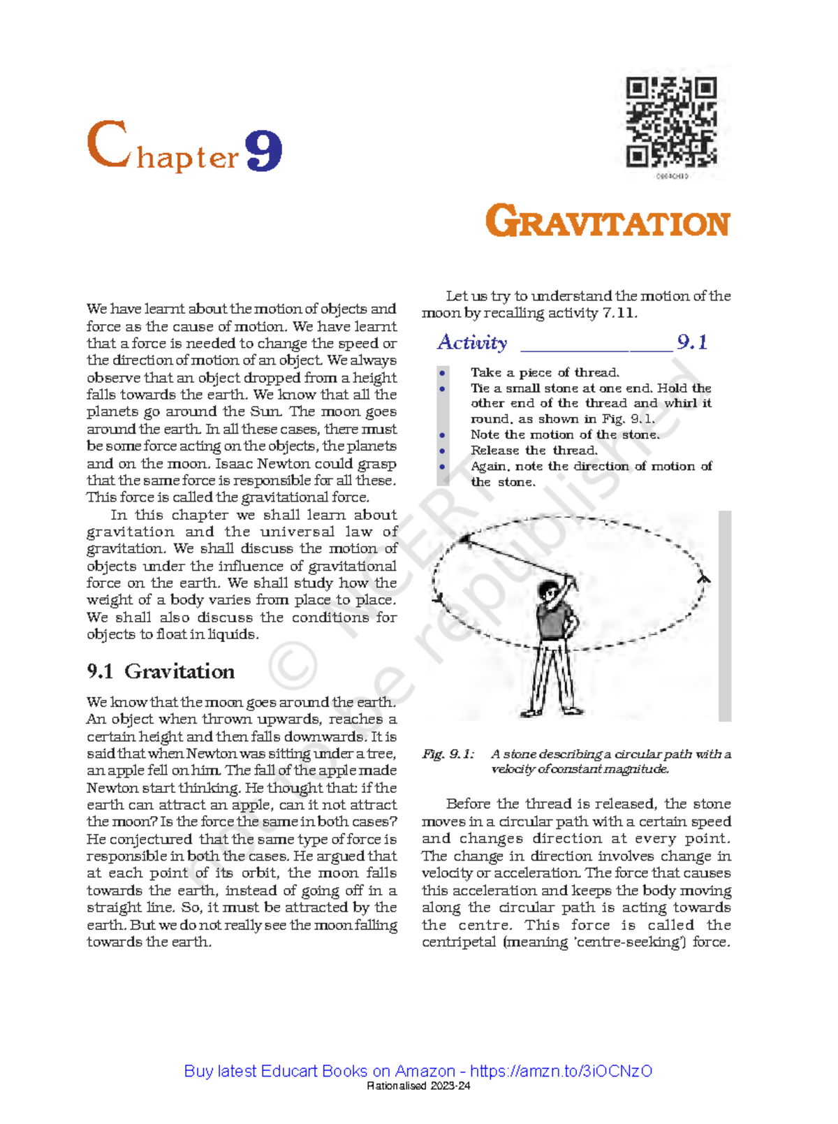 9. Gravitation - 100 SCIENCE We have learnt about the motion of objects ...