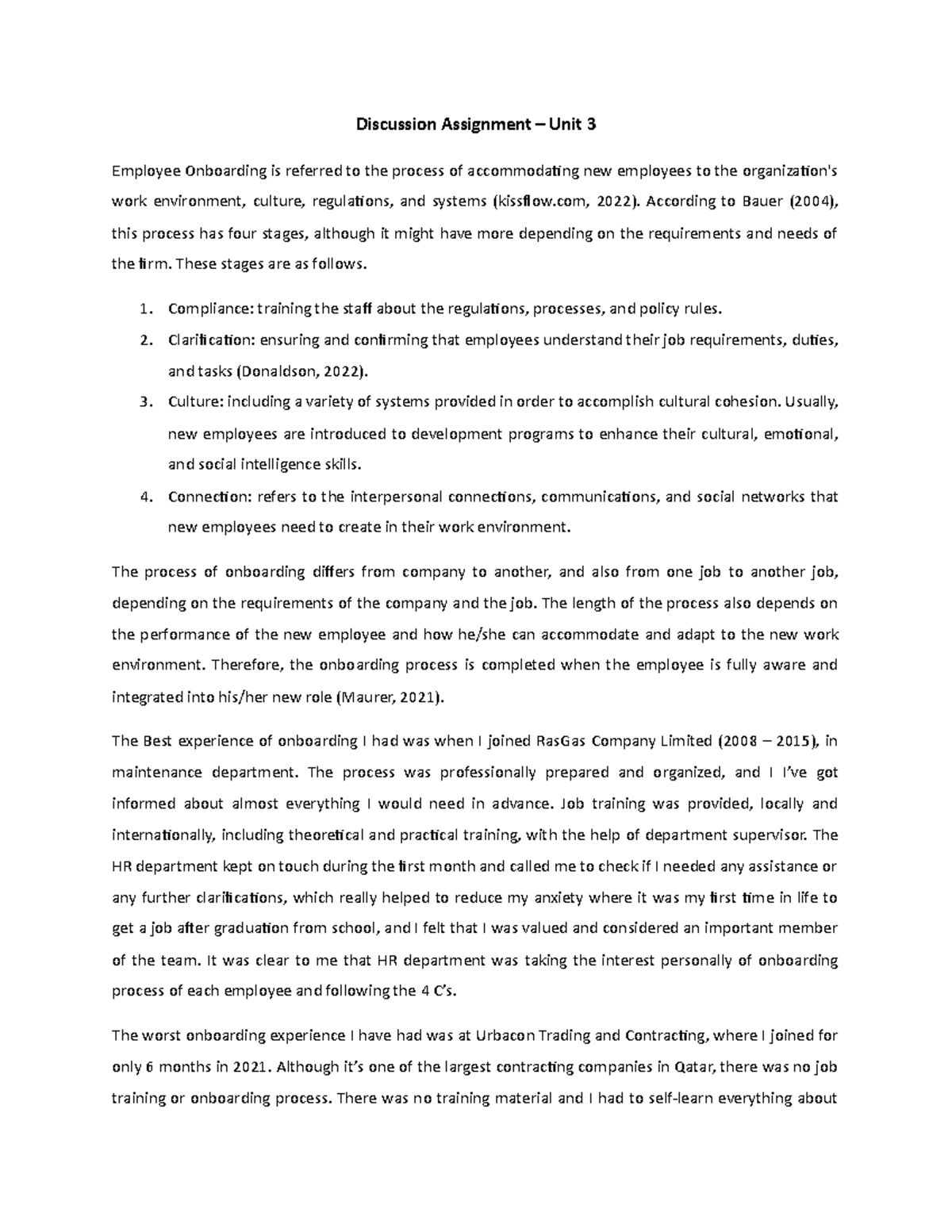 Discussion Assignment - Unit 3 - Discussion Assignment – Unit 3 ...