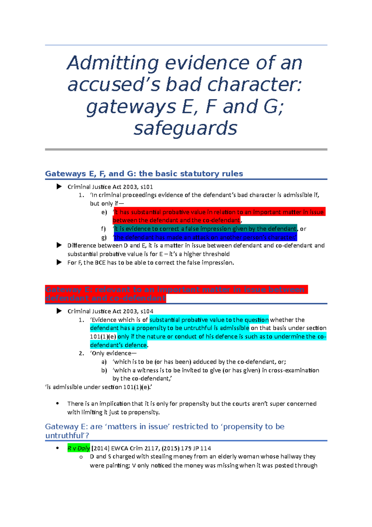 6) Admitting evidence of an accused - Admitting evidence of an accused ...