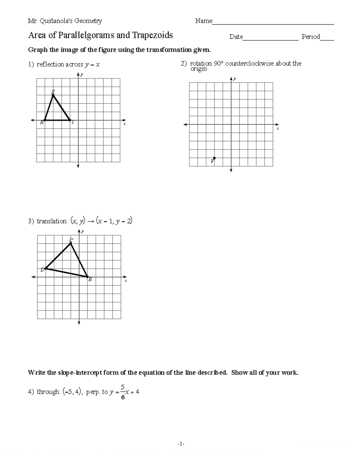 Area of a parallelogram and a trapezoid homework questions - ©J K 2 ^ 0 ...