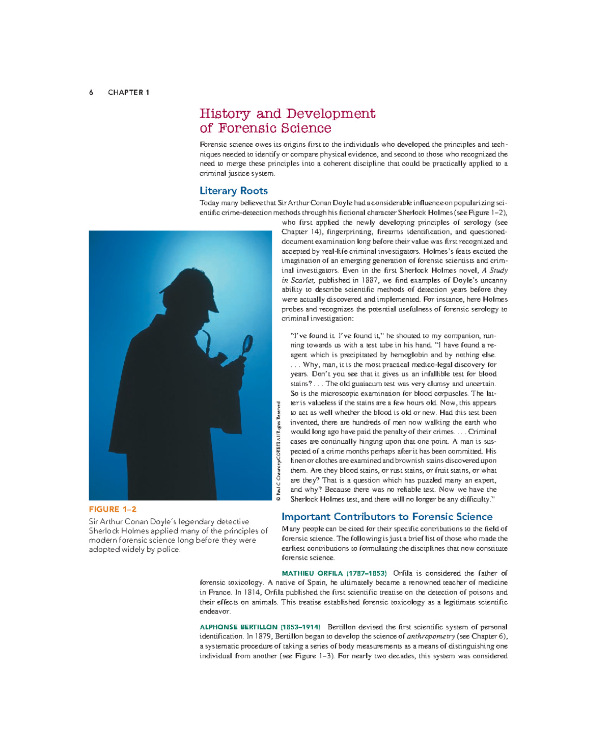 Important contributors in Forensic Science - 6 chApter 1 History and ...