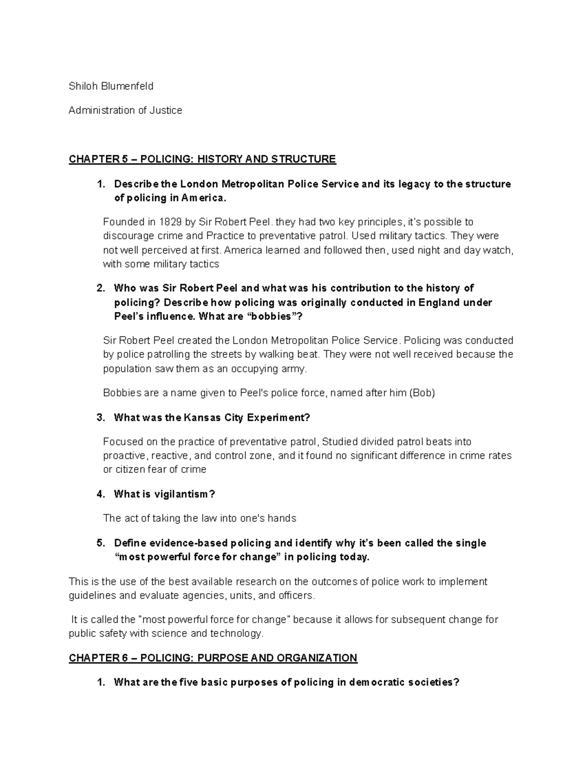 Exam 2 Review - test 2 was chapters 4-6 - Shiloh Blumenfeld ...