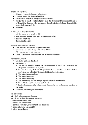 Criminal Litigation - CRIMINAL LITIGATION o May be an agreed basis of ...