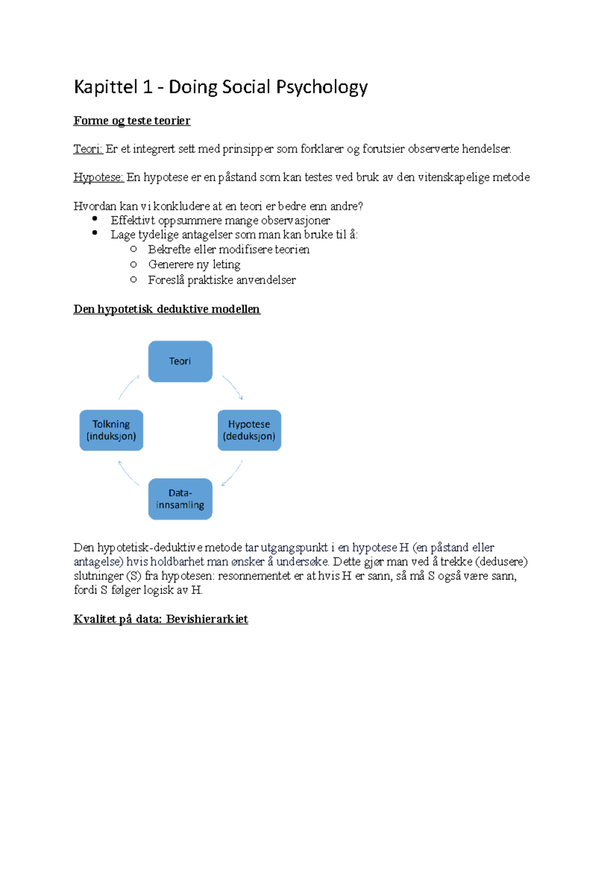 Kapittel 1 - Bok: Exploring social psychology - Kapittel 1 - Doing Social Psychology Forme og ...