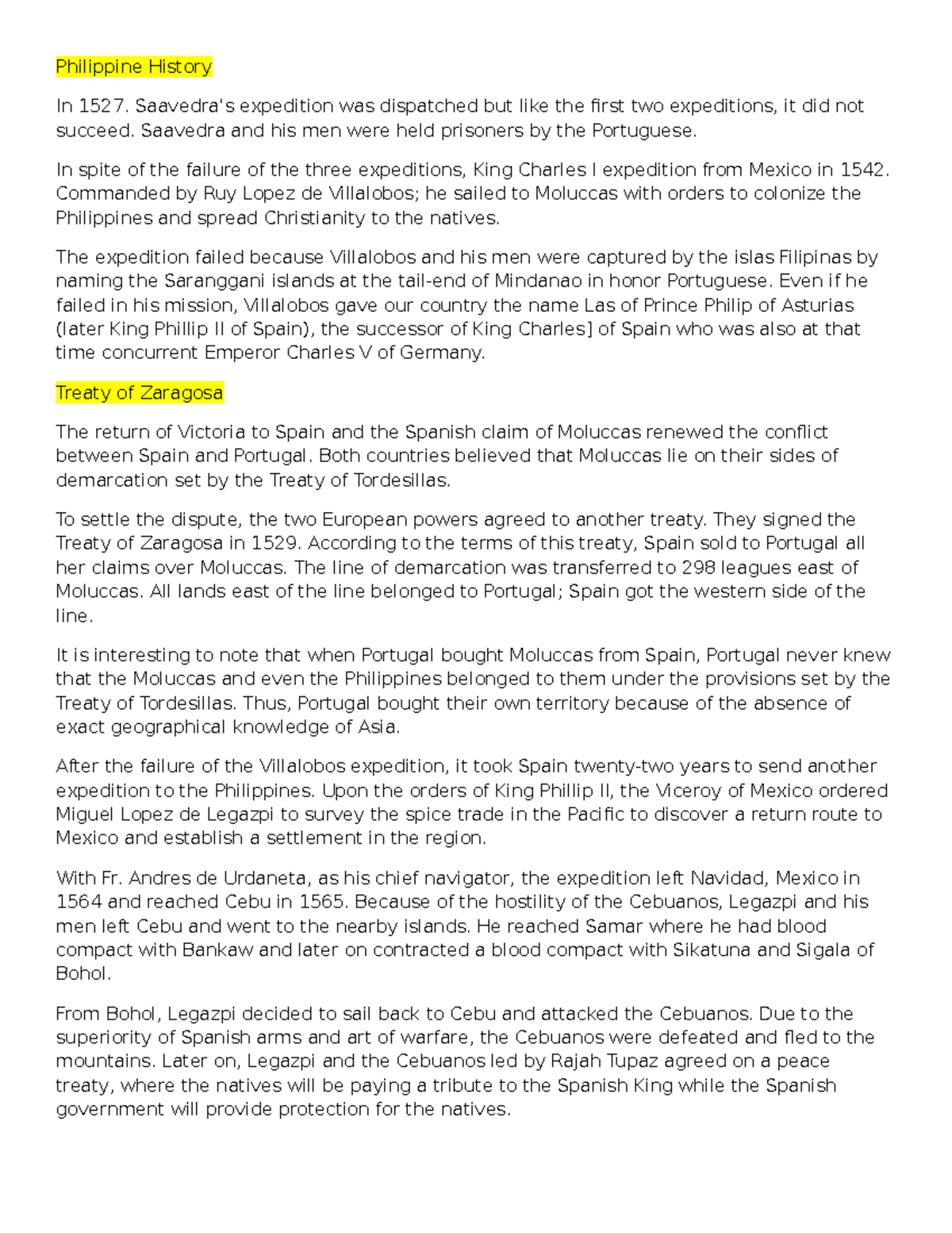 Philippine Hist-WPS Office - Philippine History In 1527. Saavedra's ...