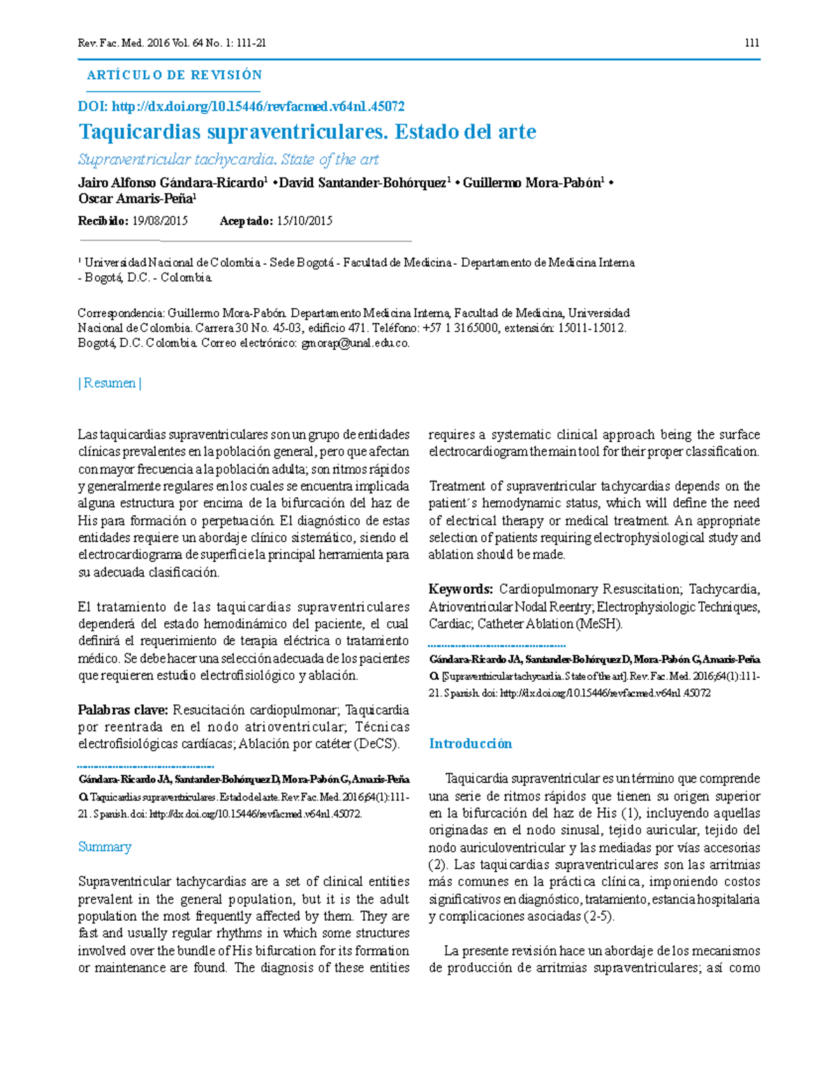 Tratamiento taquicardia supraventricular - A RT Í C U L O D E R E V I S ...