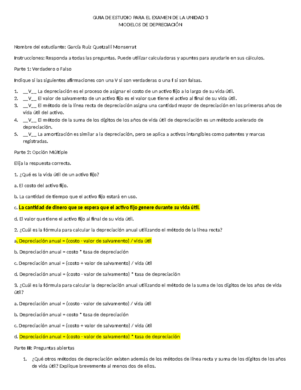 GUIA DE Estudio PARA EL Examen DE LA Unidad 3 - GUIA DE ESTUDIO PARA EL ...