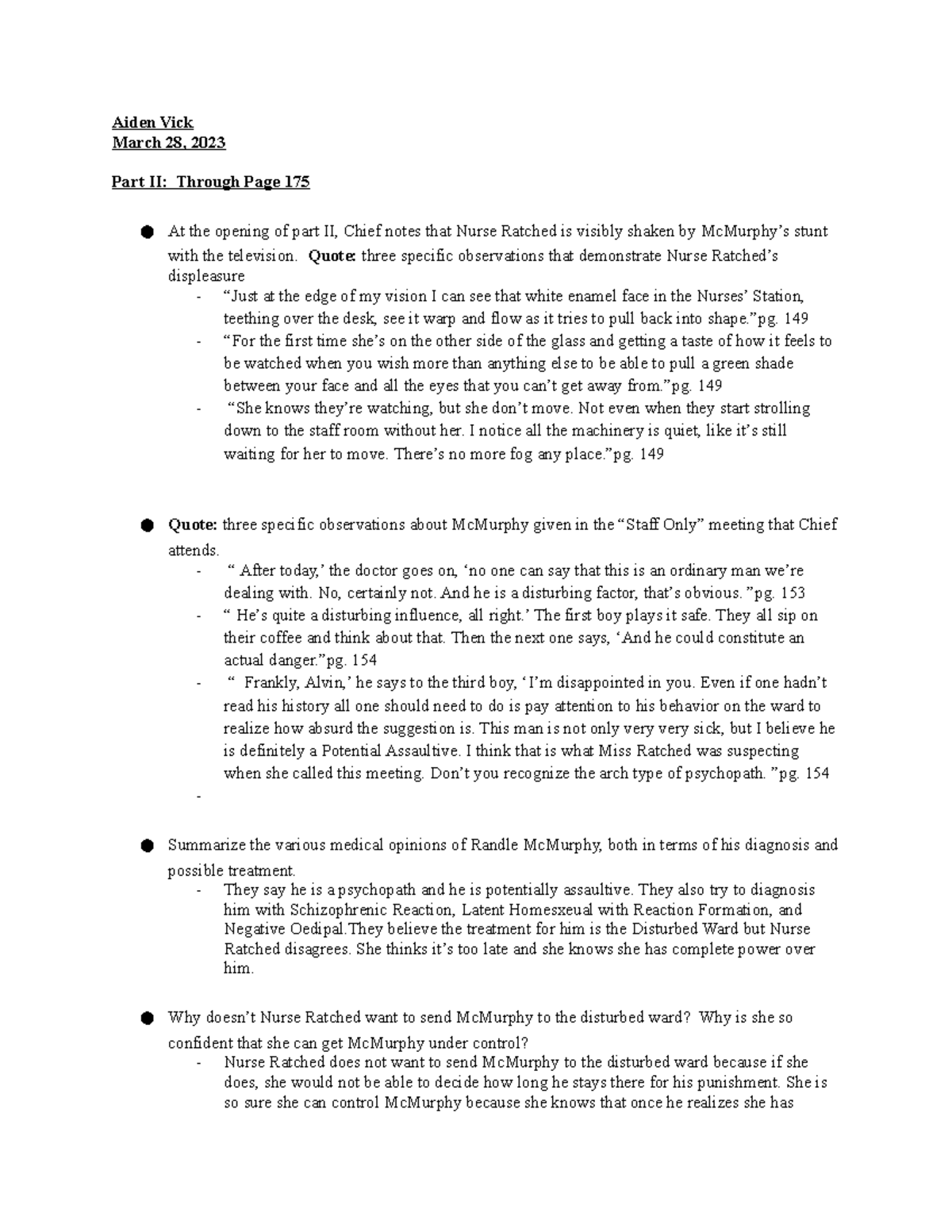 Part II Through Page 175 - Aiden Vick March 28, 2023 Part II: Through ...