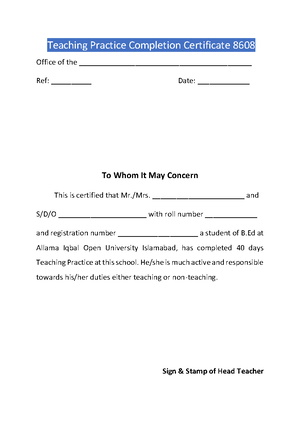 40 lesson plans 8608 - Teaching Practice - Studocu