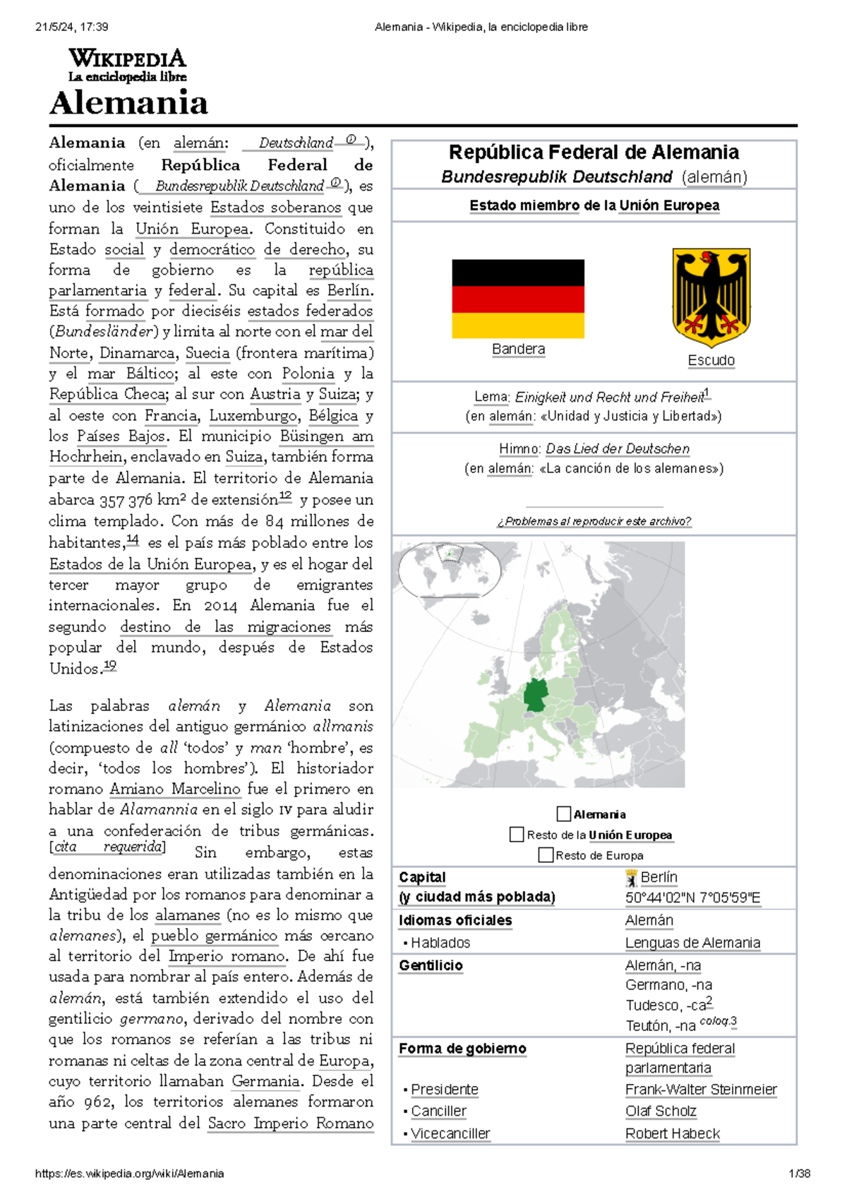 Alemania y sus caracteristicas - República Federal de Alemania ...