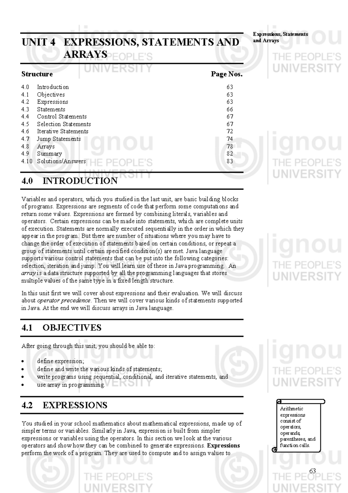 Unit-4 - TEST - Expressions, Statements UNIT 4 EXPRESSIONS, STATEMENTS ...