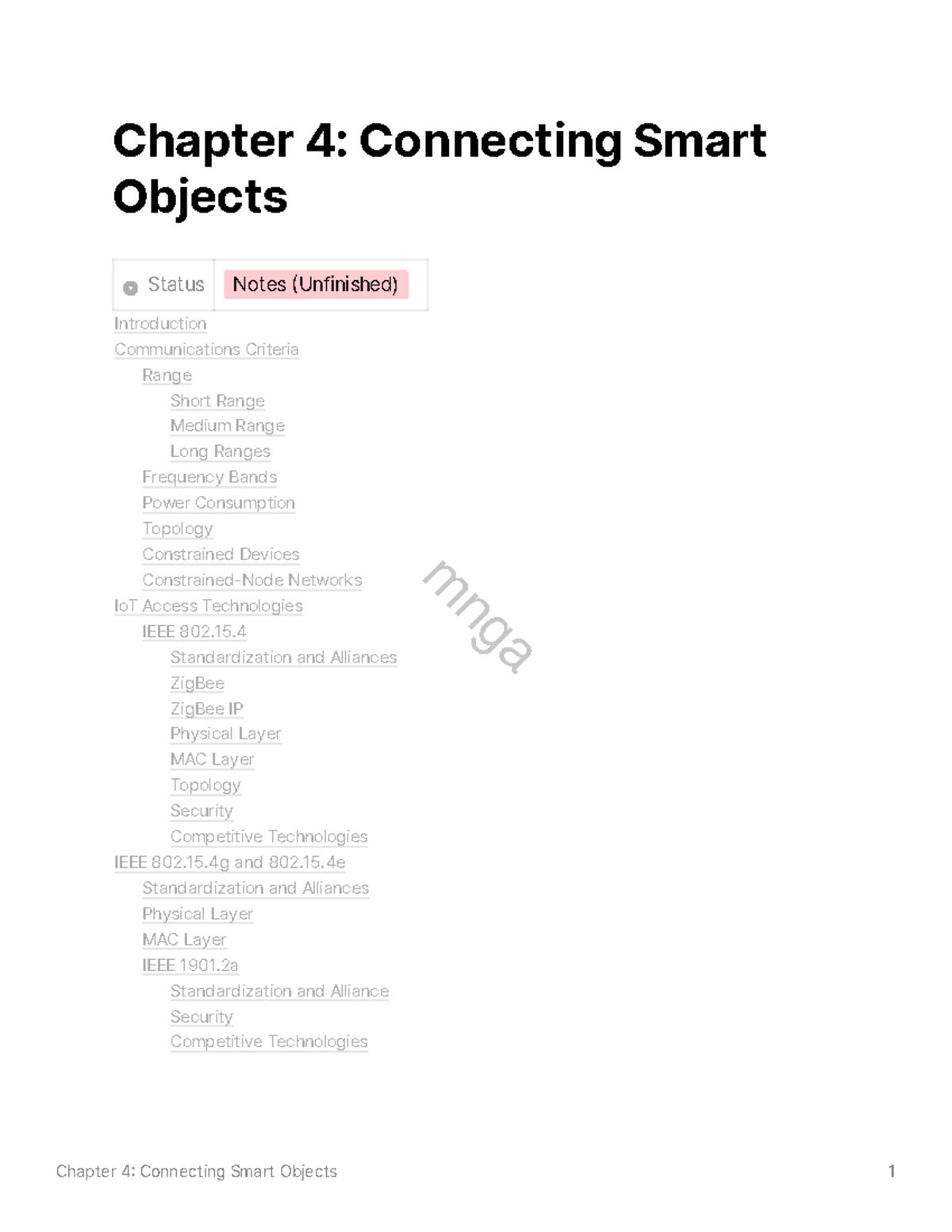 Chapter 4 Summary Notes - Chapter Ԋ Connecting Smart Objects Ԇ Chapter ...