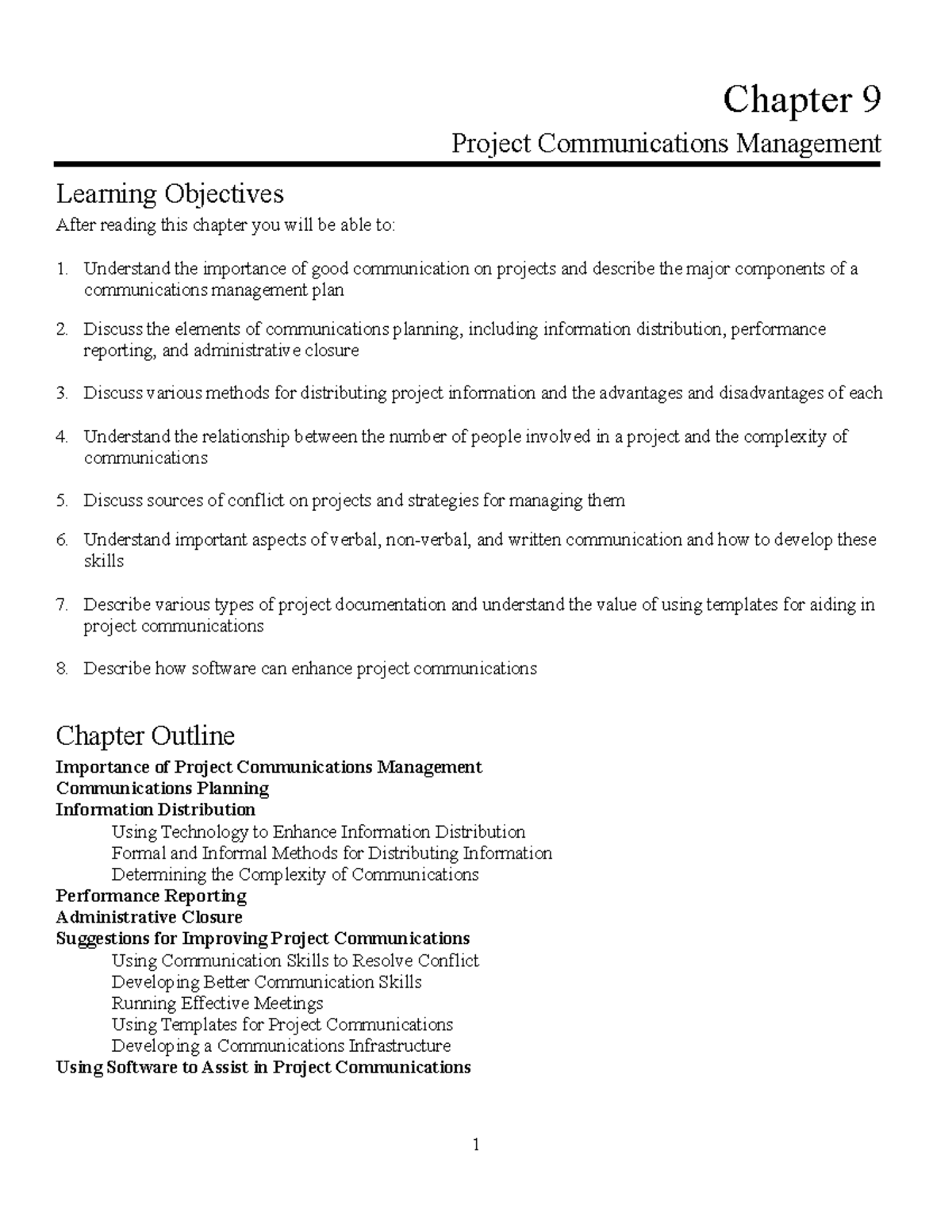 Is-351 ho-9 comm - Chapter 9 Project Communications Management Learning ...
