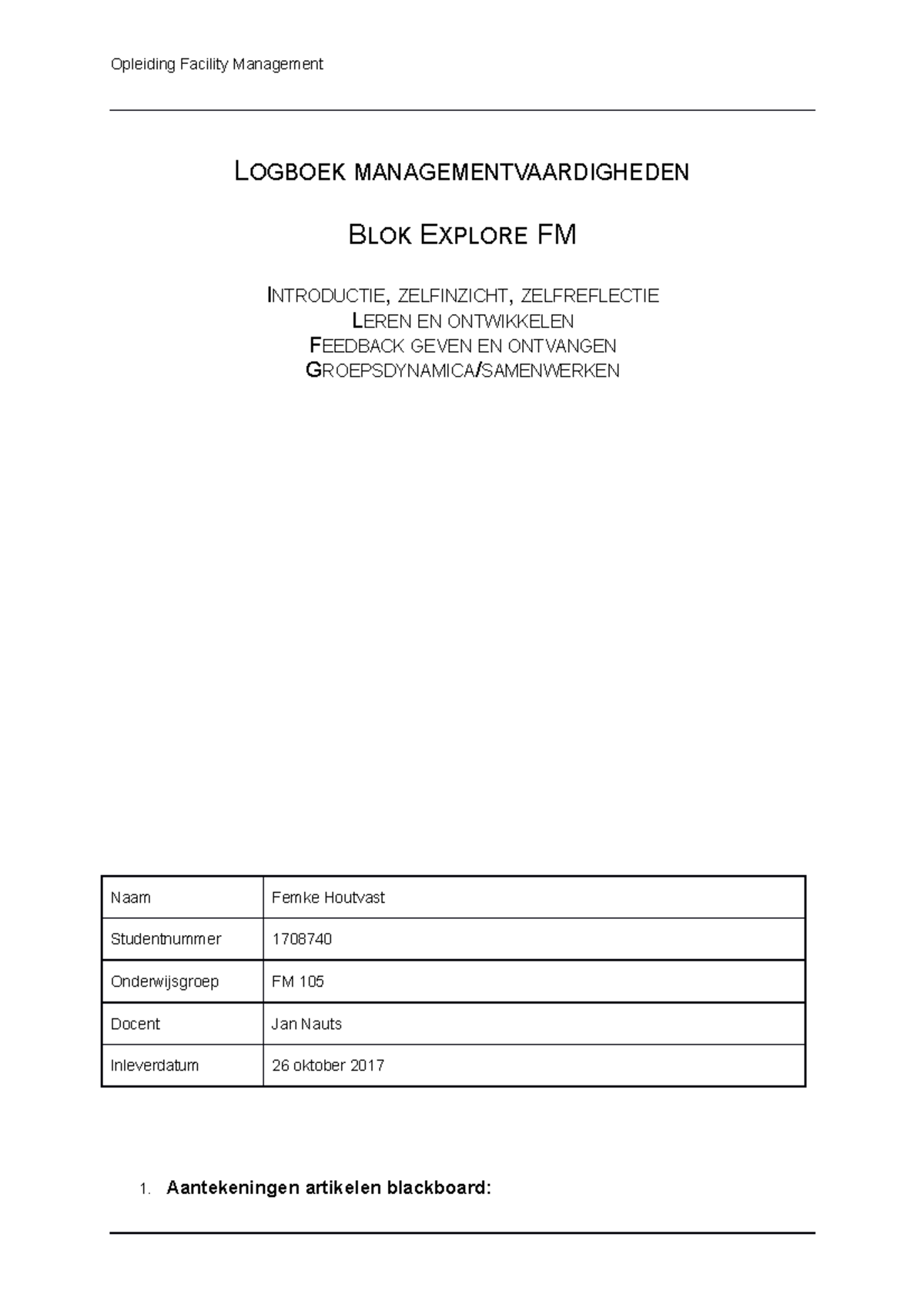 Logboek volledig inleveren online - LOGBOEK MANAGEMENTVAARDIGHEDEN BLOK ...