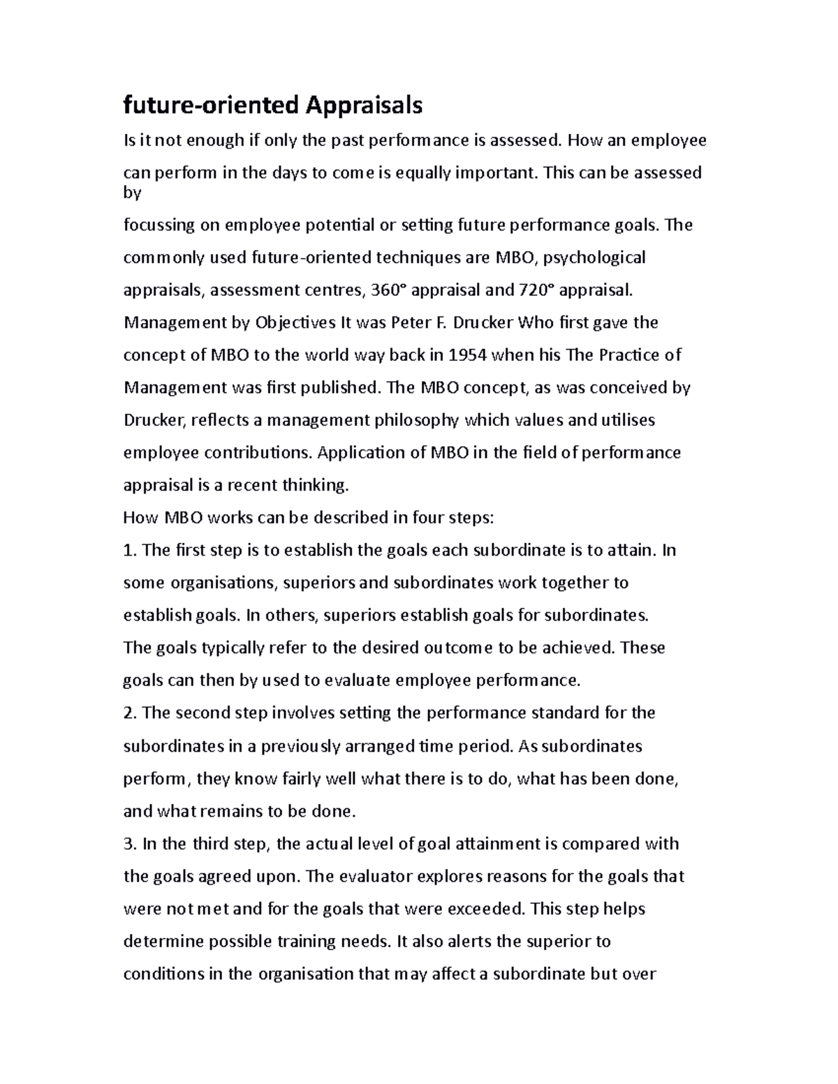 Future-oriented Appraisals notes - future-oriented Appraisals Is it not ...