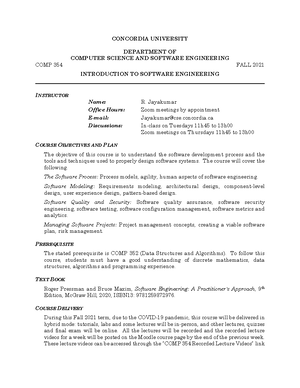 Comp354-as1 - Assignment 1 - CONCORDIA UNIVERSITY DEPARTMENT OF COMPUTER SCIENCE AND SOFTWARE ...
