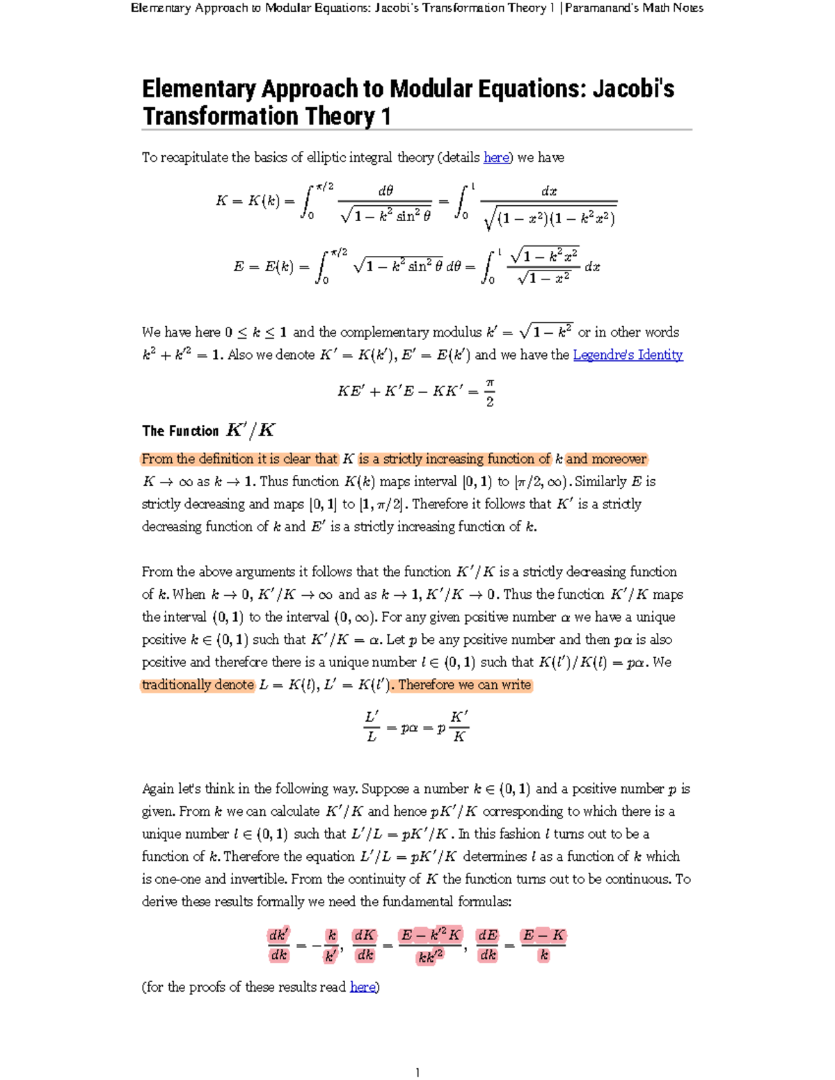 2011-10-Elementary Approach to Modular Equations Jacobis Transformation Theory 1 - Elementary ...