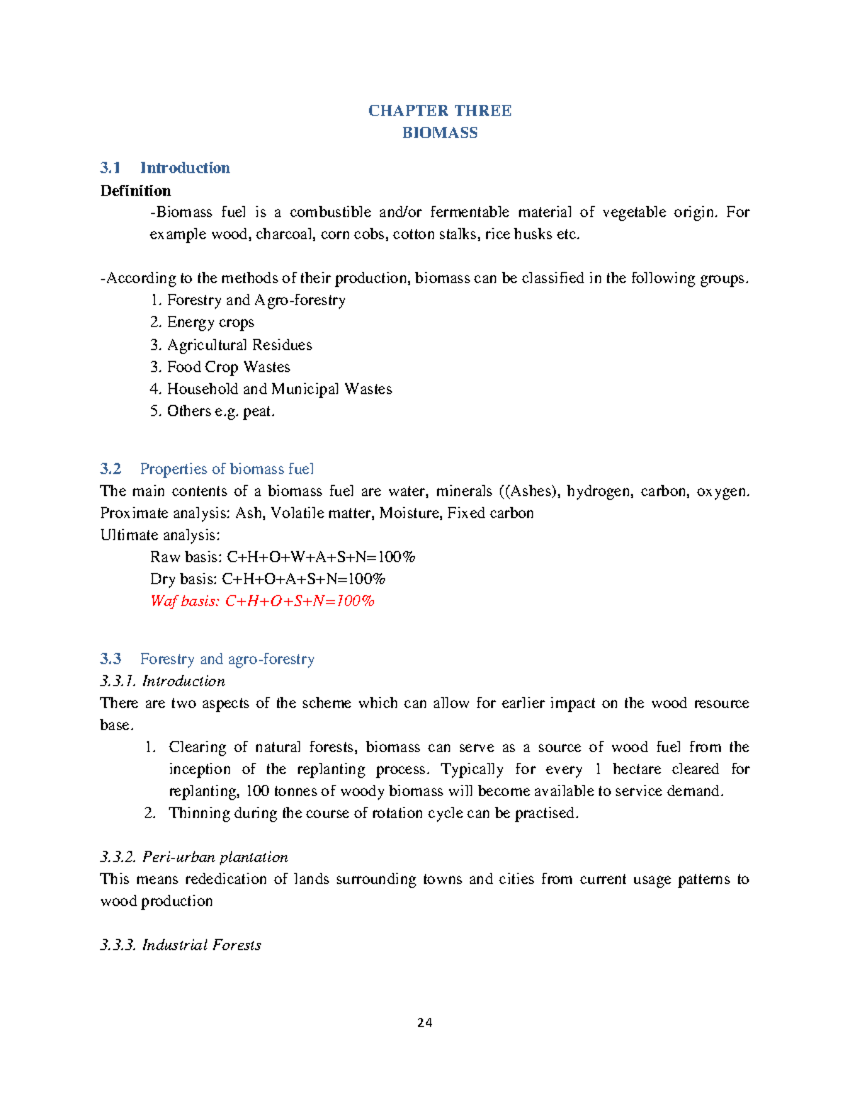 MPE 571 Chapter 3 - Lecture notes 3 - 3 CHAPTER THREE BIOMASS 3 ...