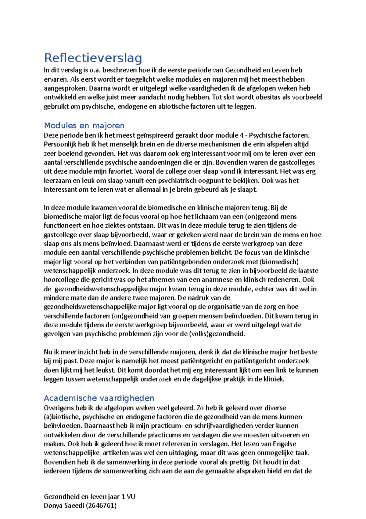 populair wetenschappelijk artikel - Reflectieverslag In dit verslag is ...