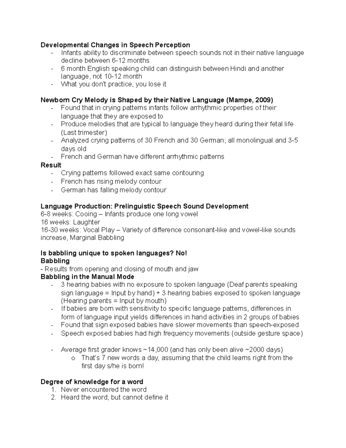 Quiz 2 - Quiz 2 Study Guide - Developmental Changes in Speech ...