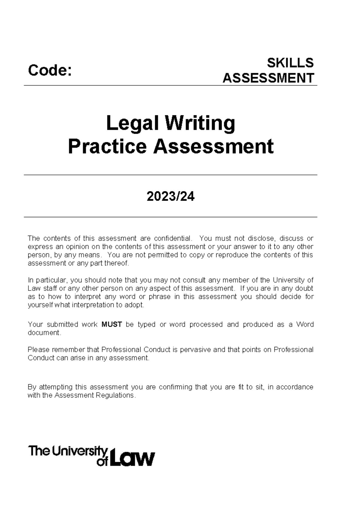 2324 ipp writing ce02 practice assessment - Code: SKILLS ASSESSMENT ...