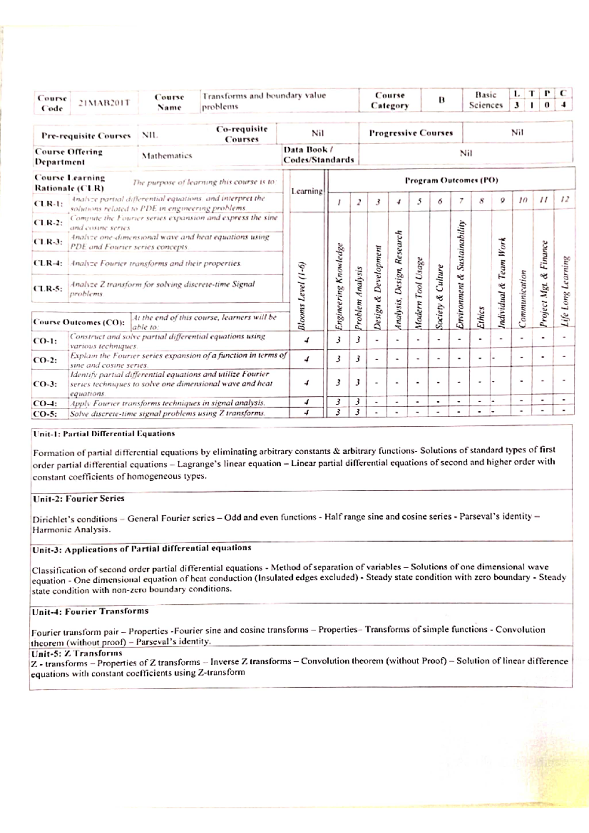 Syllabus of TBVP - Course Course Transforms and boundary value Course ...