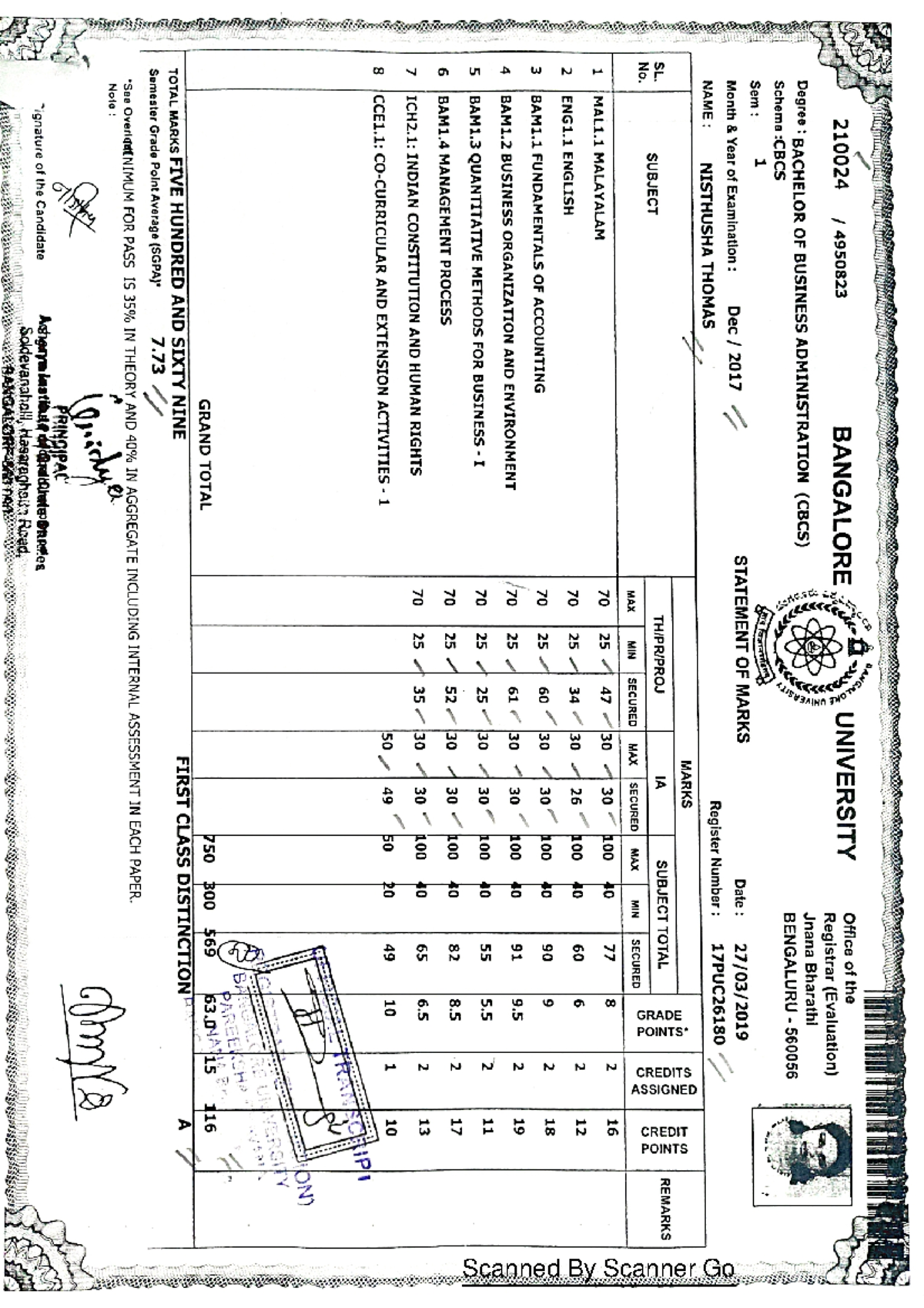 Transcript certificate - BUIL1191 - Scanned By Scanner Go - Studocu