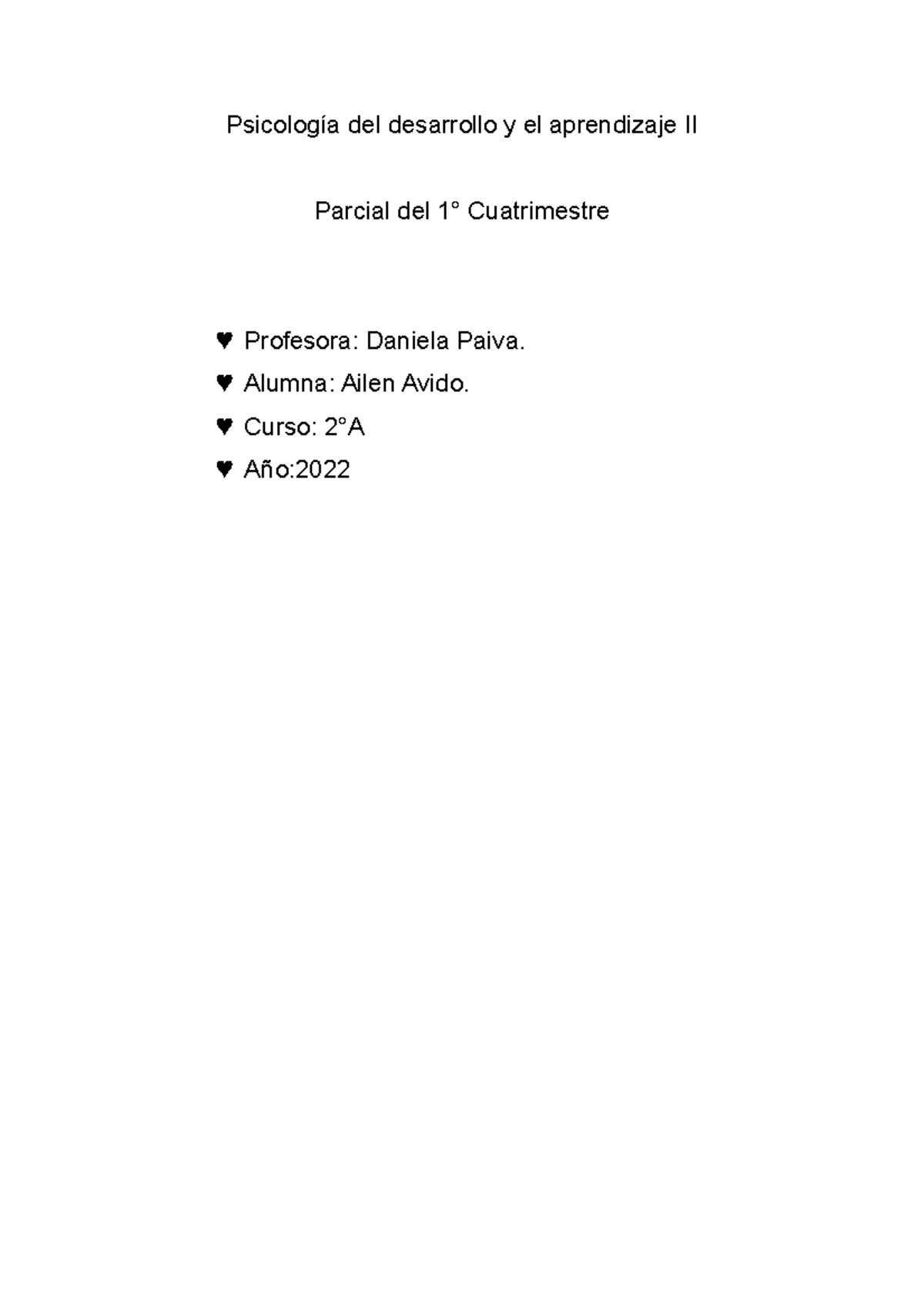 Psicología del desarrollo y el aprendizaje II - Psicología del desarrollo y el aprendizaje II ...
