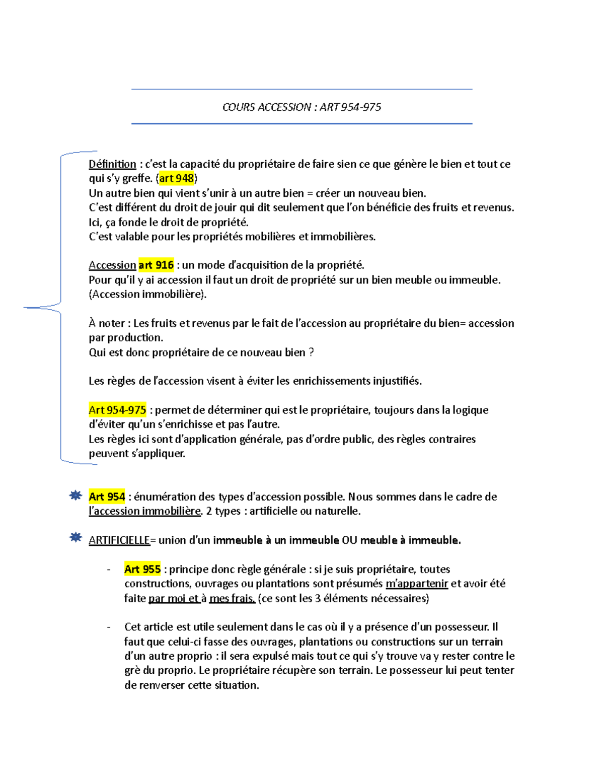 Accession cours - prof : sophie morin - COURS ACCESSION : ART 954 ...