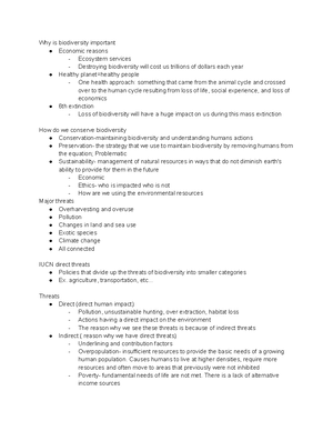 Bio 121 Final study guide - Environmental science Interdisciplinary ...