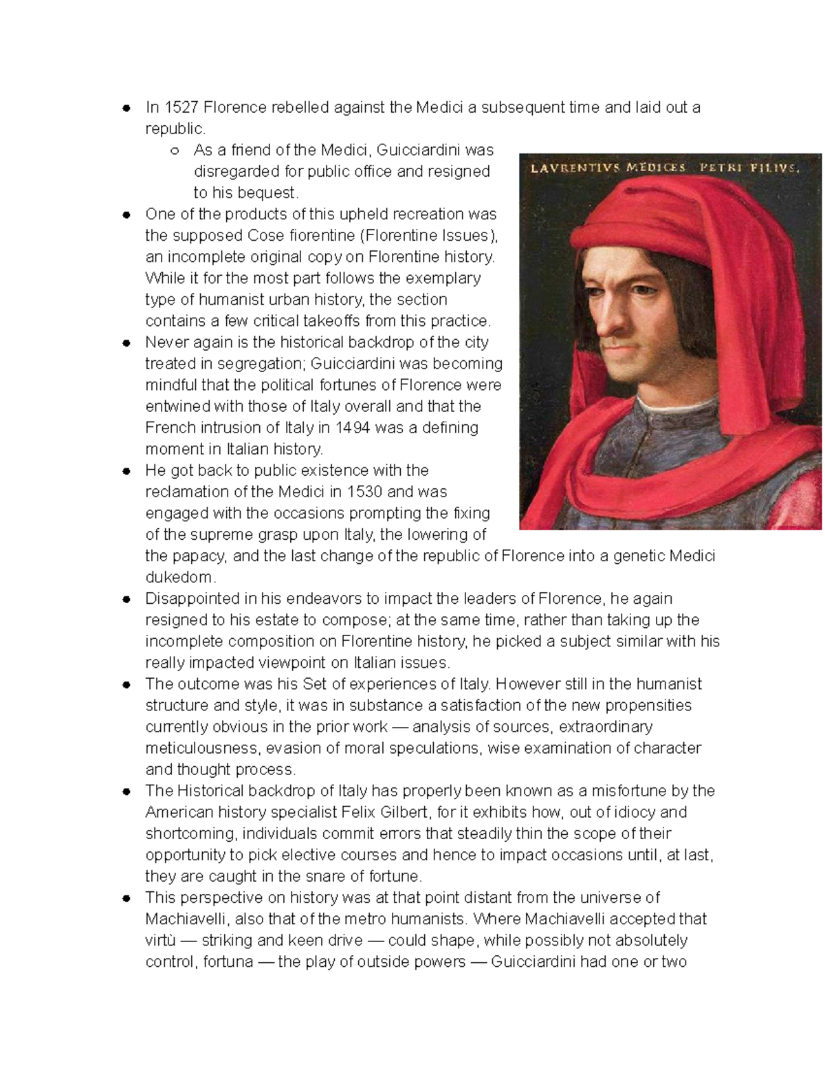 Northern Renaissance - Lecture notes from class - In 1527 Florence ...