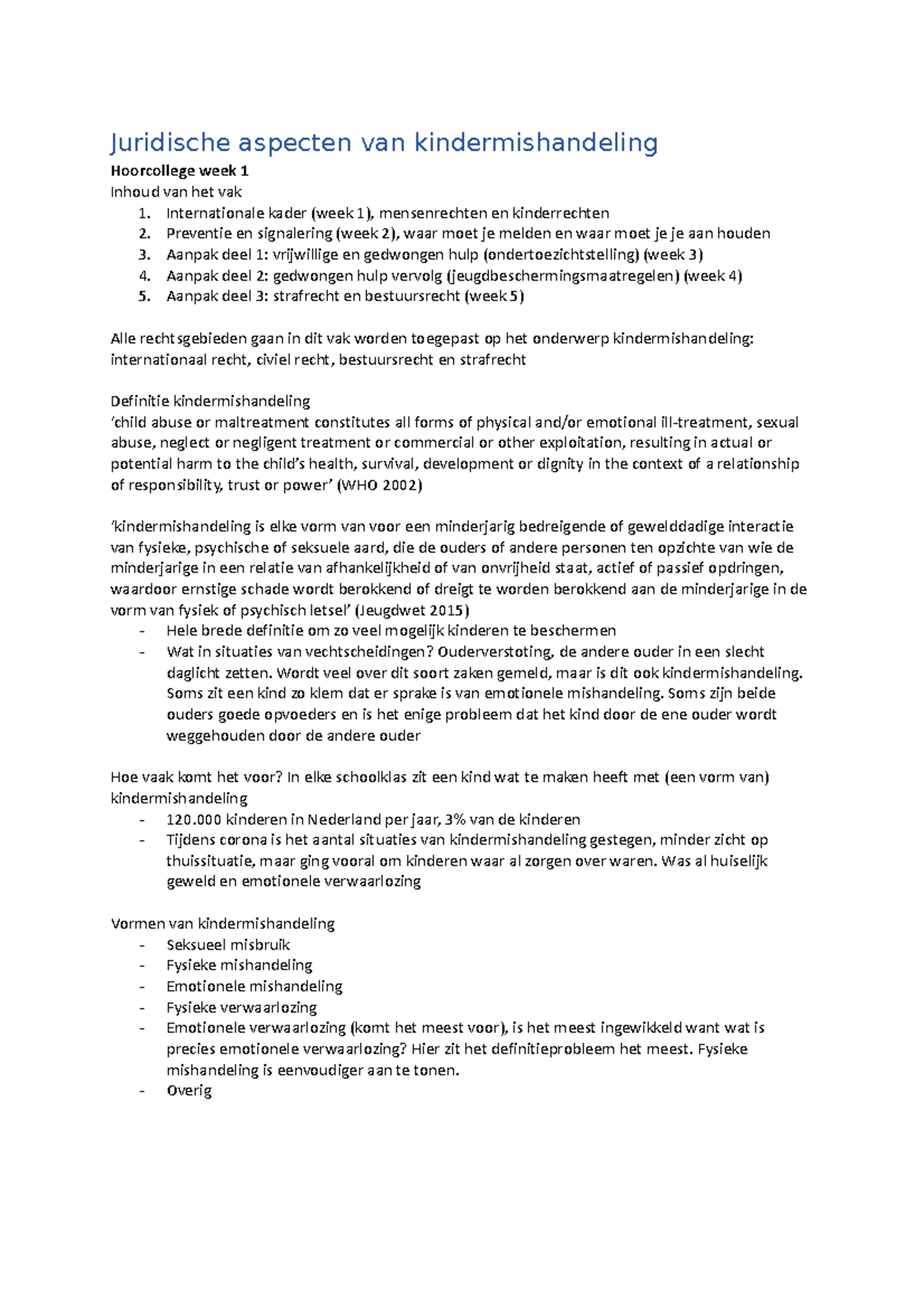 Juridische aspecten van kindermishandeling - Juridische aspecten van ...