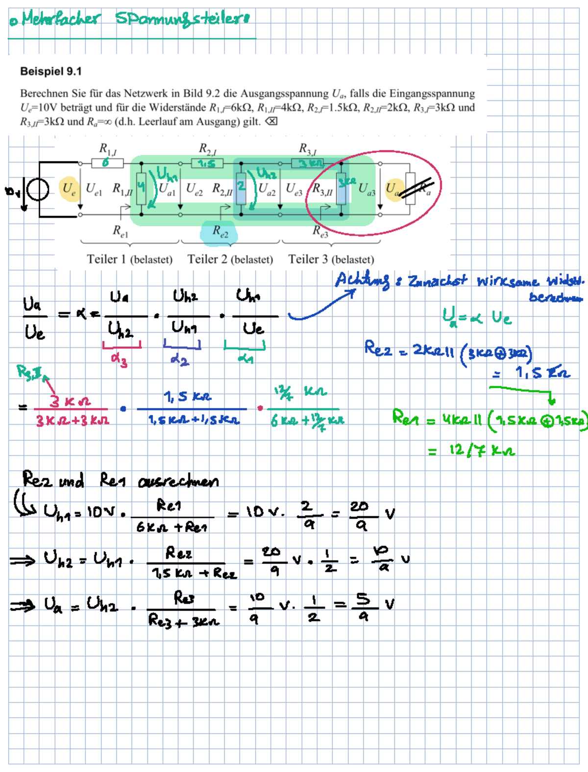 Mehrfacher Spannungs und Stromteiler - Mehrfacher Spannungsteiler 6 115 ...