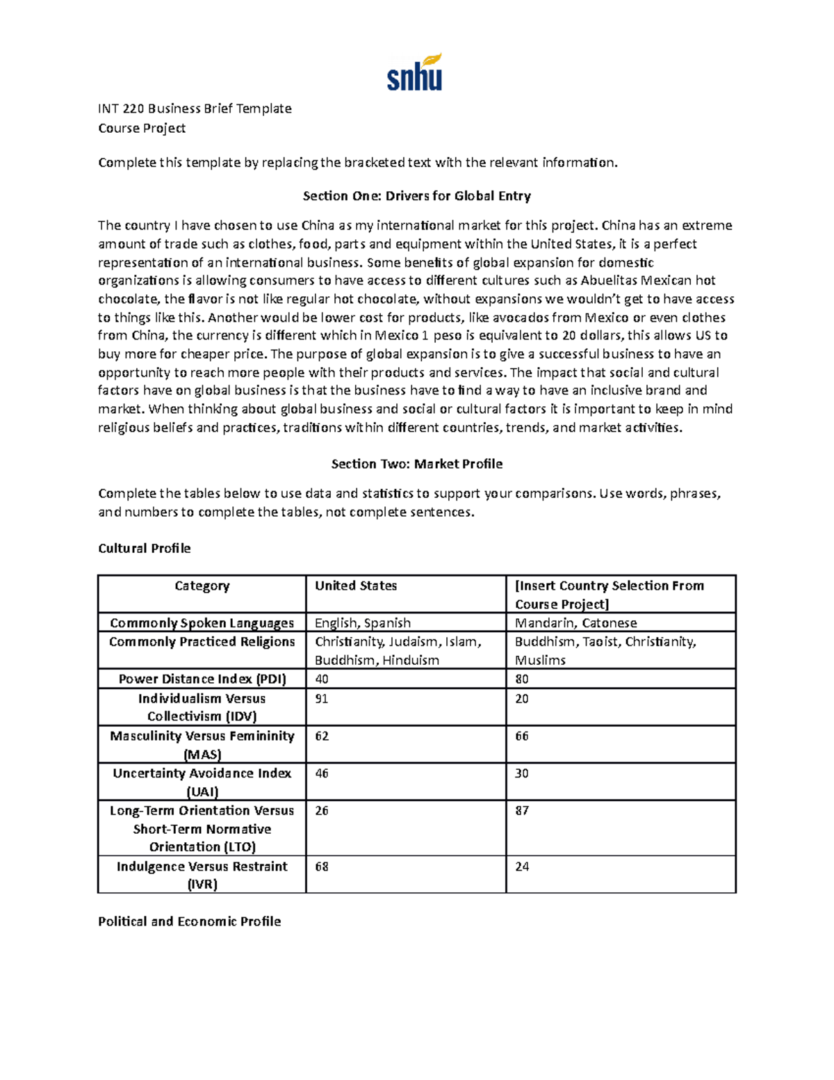 INT 220 Business Brief Template - INT 220 Business Brief Template ...
