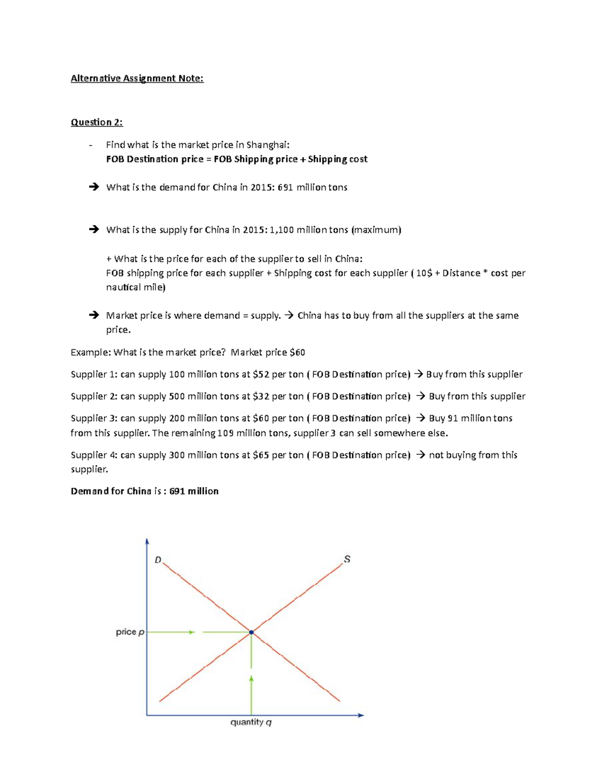 Note for Alternative Assignment - Alternative Assignment Note: Question ...