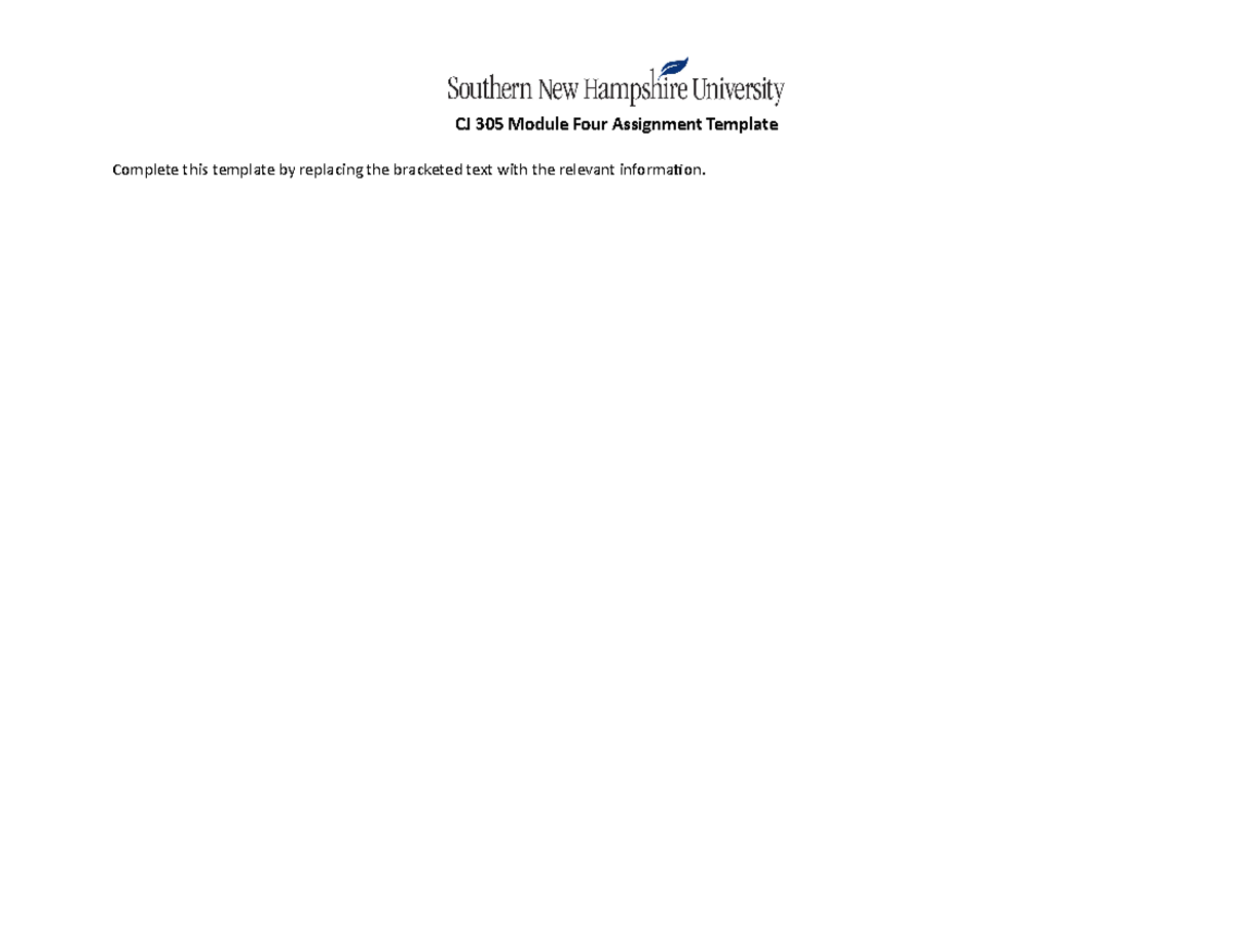 Cj 305 Module Four Assignment Template Cj 305 Module Four Assignment 4803