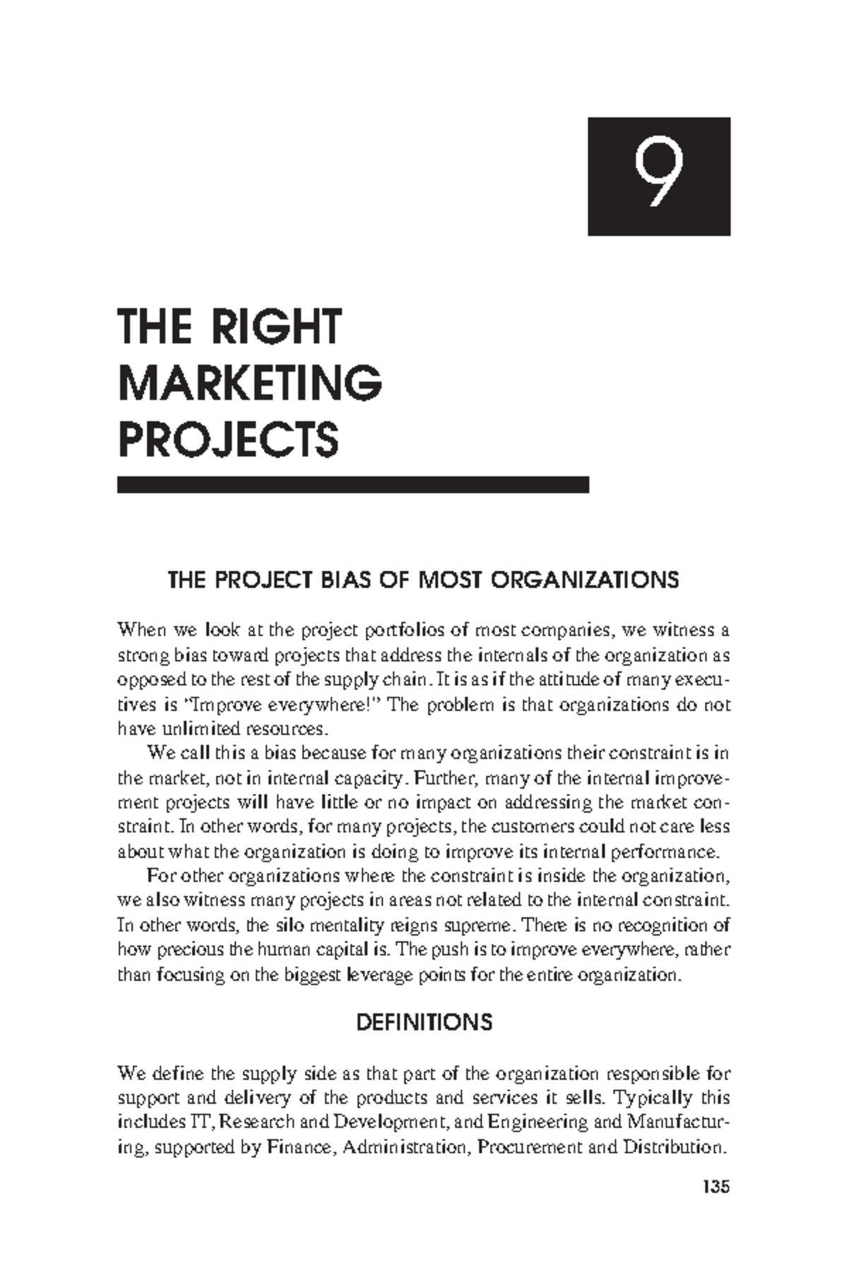 Chapter 09 - The Right Marketing Projects - 9 THE RIGHT MARKETING ...