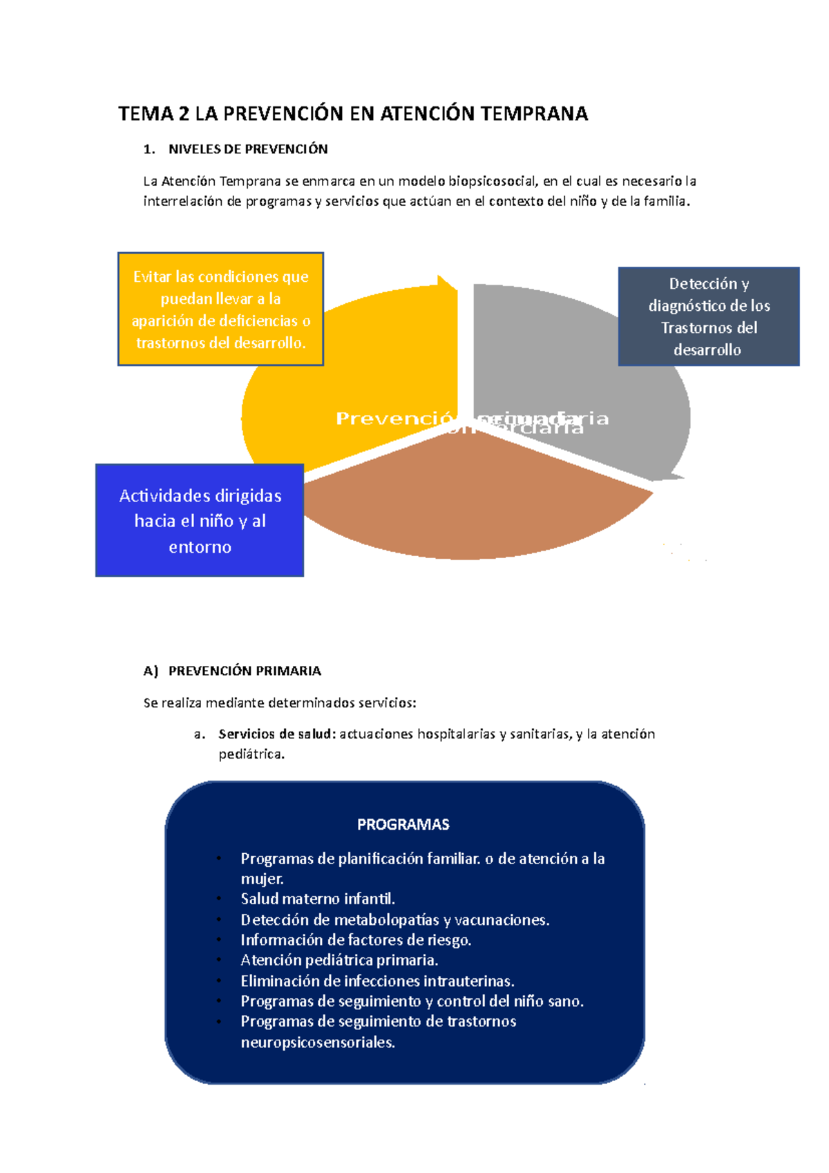 TEMA 2 LA Prevención EN Atención Temprana - Prevención secundaria ...
