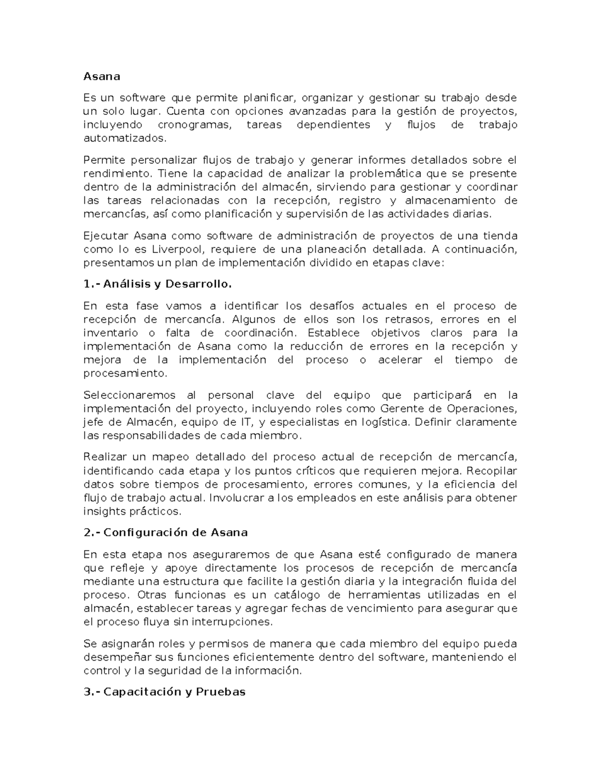 Asana - Act 5, resumen de algun programa - Asana Es un software que ...