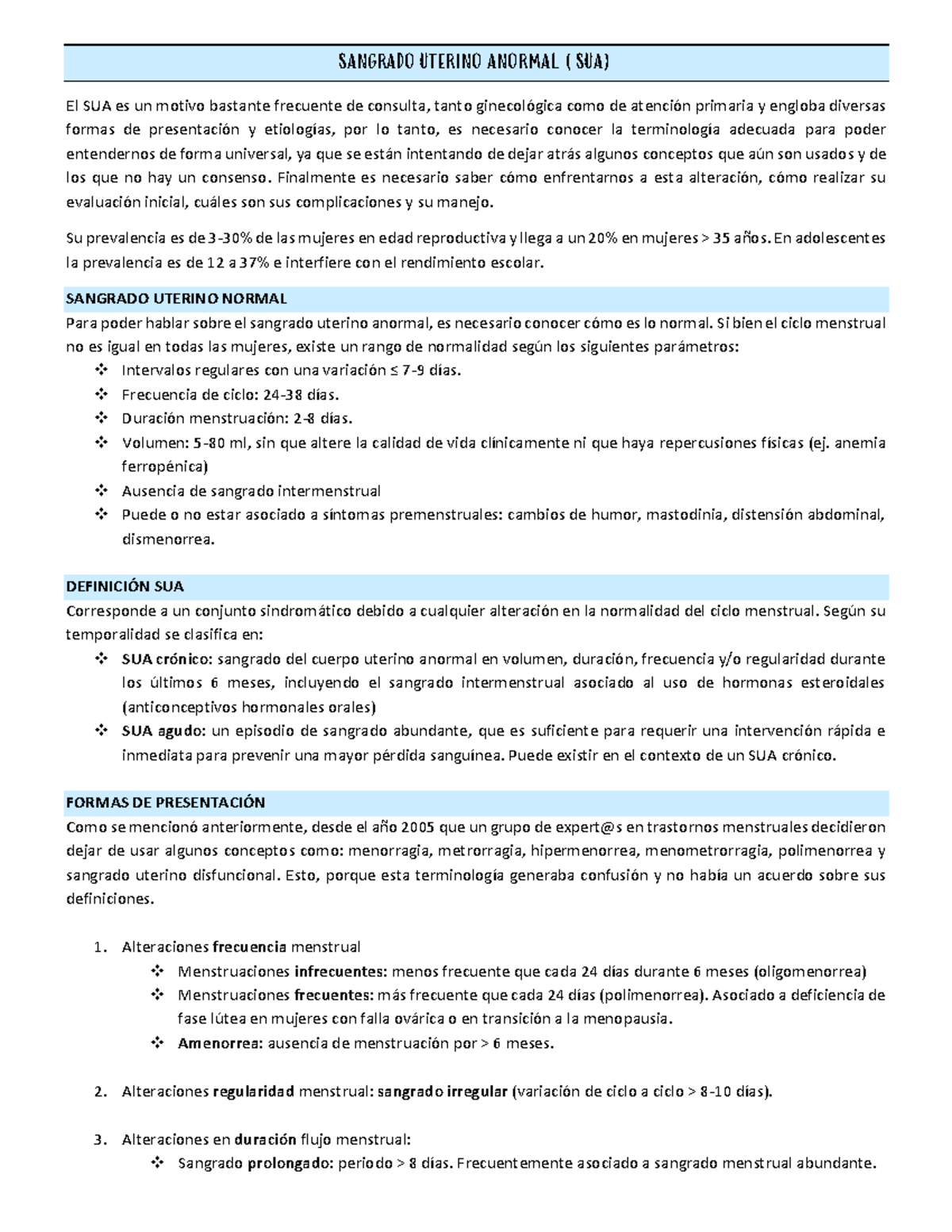 6. SUA word - sua - SANGRADO UTERINO ANORMAL (SUA) El SUA es un motivo ...