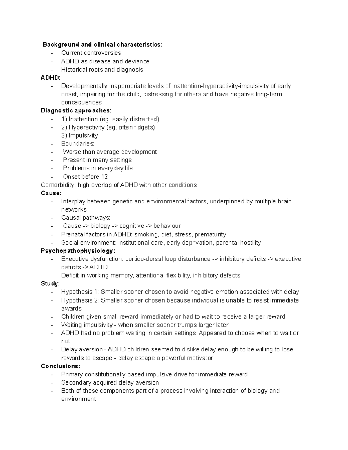 PSYC1015 Study 7 Sonuga-Barke et al - Background and clinical ...