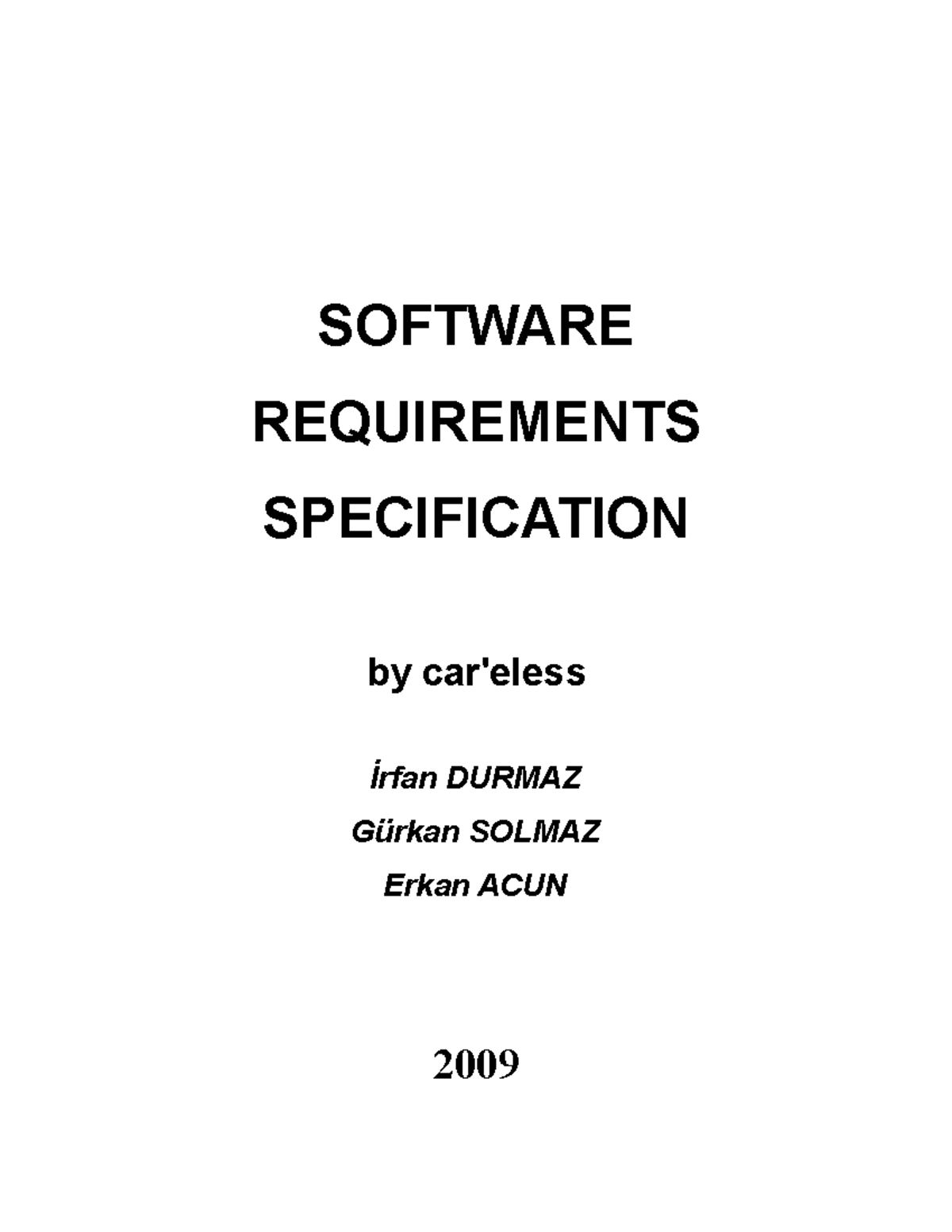Srs Sample - dero - SOFTWARE REQUIREMENTS SPECIFICATION by car'eless ...