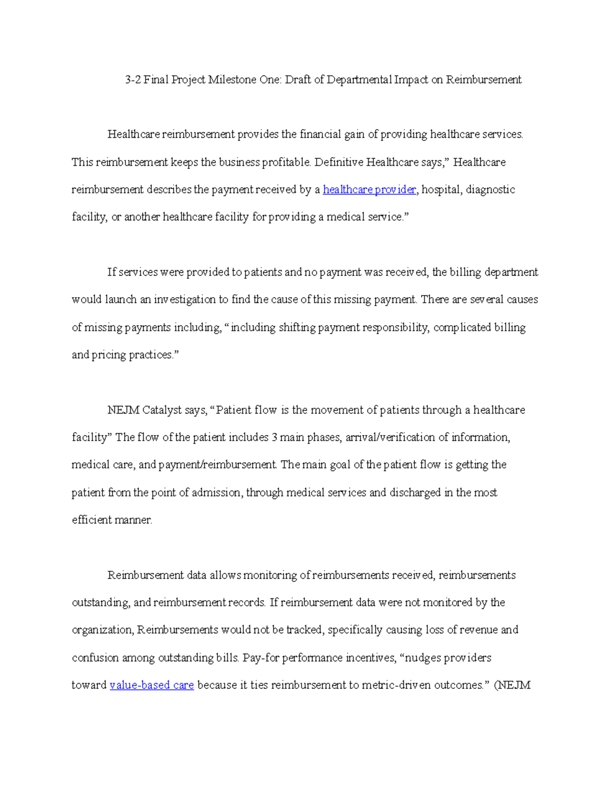 3-2 Final Project Milestone One- Draft of Departmental Impact on ...