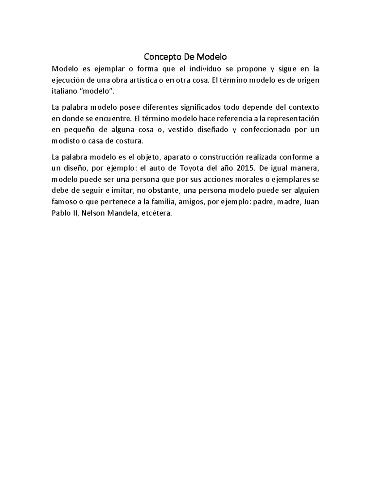 6a Juan Rodriguez Concepto De Modelo - Concepto De Modelo Modelo es ...