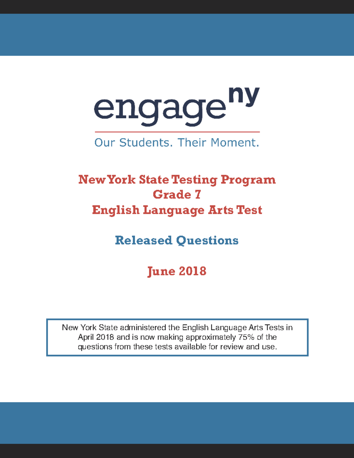 English 3 - New York State Testing Program Grade 7 English Language ...