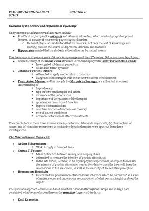 Module 1 - History and Modern Psychotherapy - History and Modern ...