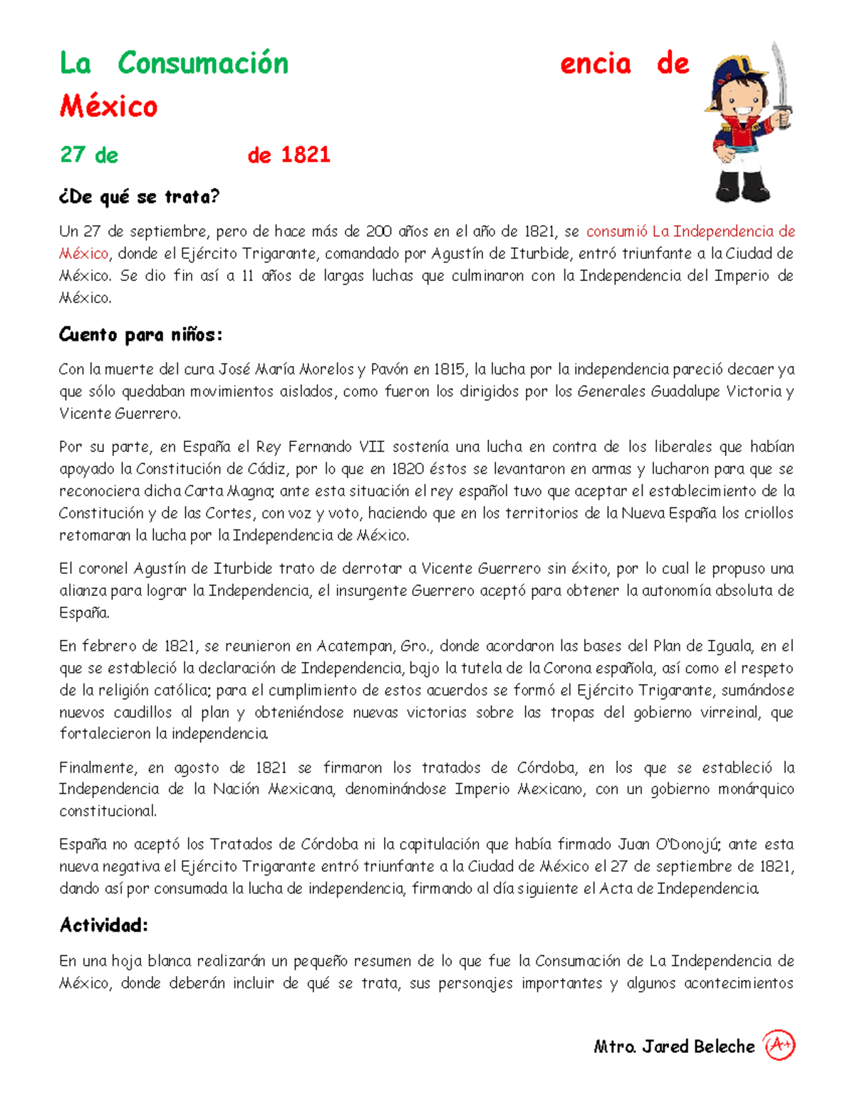 La Consumación de La Independencia de México, qué es - Jared Beleche ...