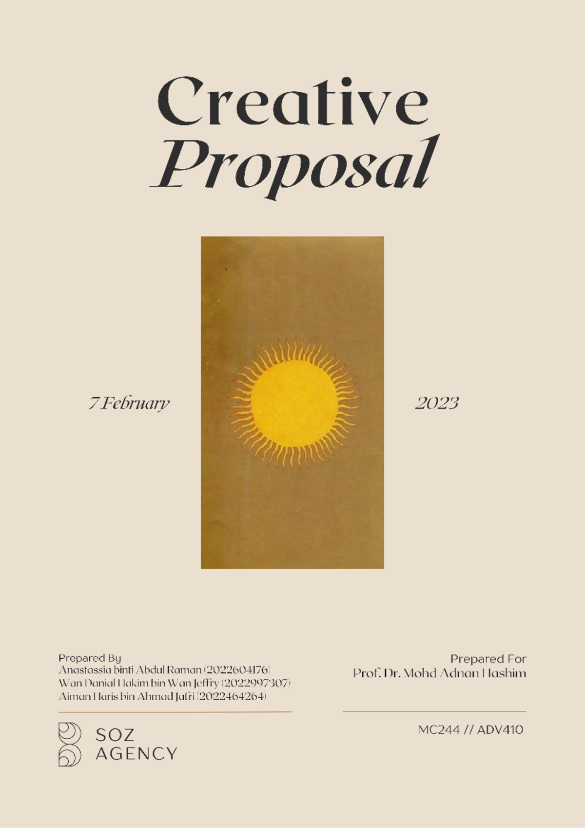 ADV410 Group Assignment - Principle of Advertisng - Studocu