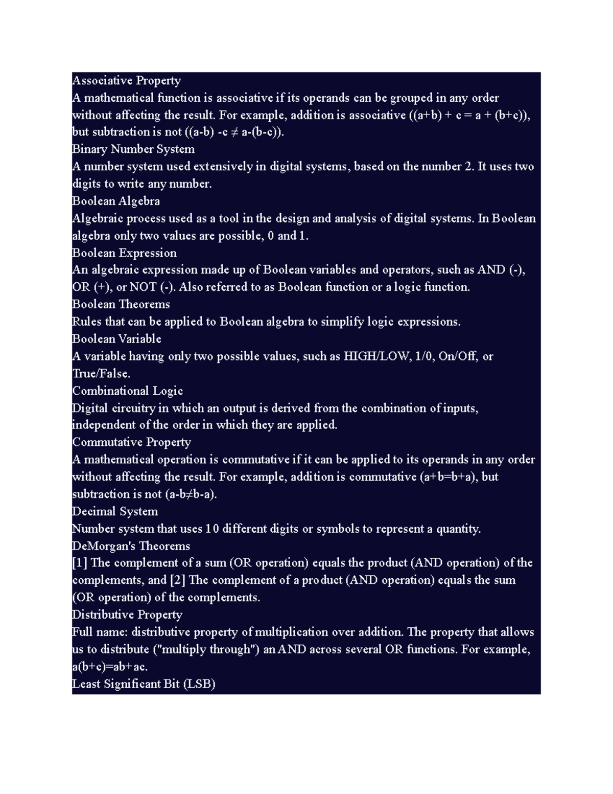 Digital 2 - practice materials - Associative Property A mathematical ...